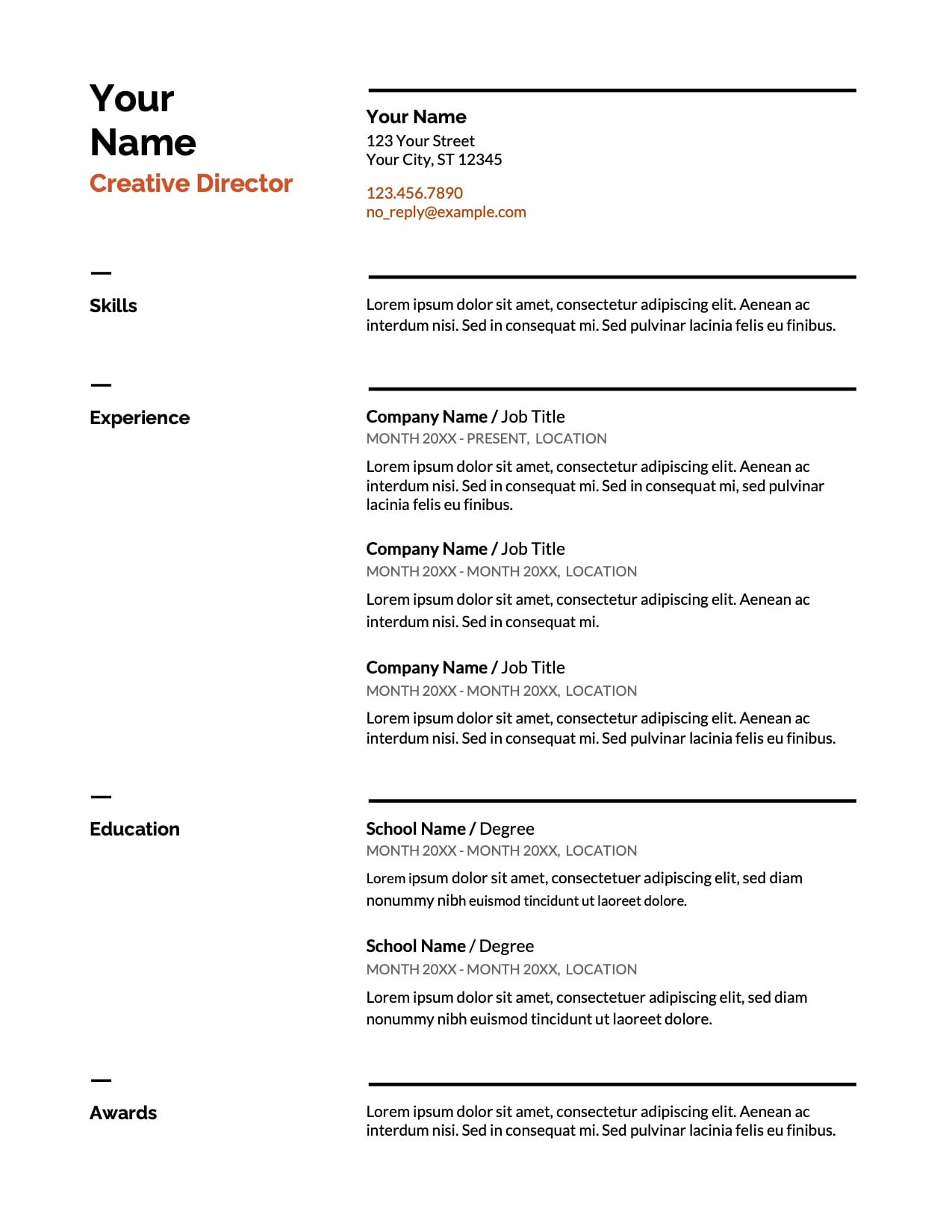 Free CV Templates For Word Download Now