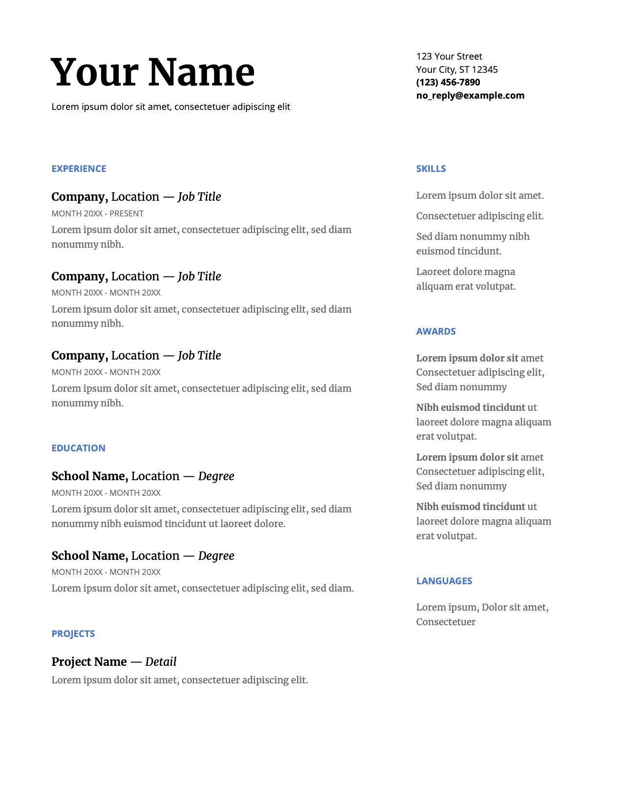 Free CV Template Designs For Word 2020